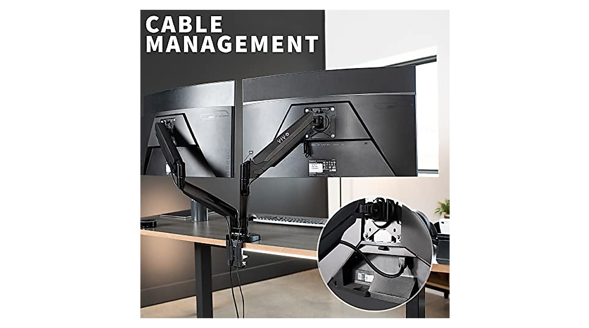 VIVO Dual Monitor Arm for Ultrawide Screens - Ergonomic Mount