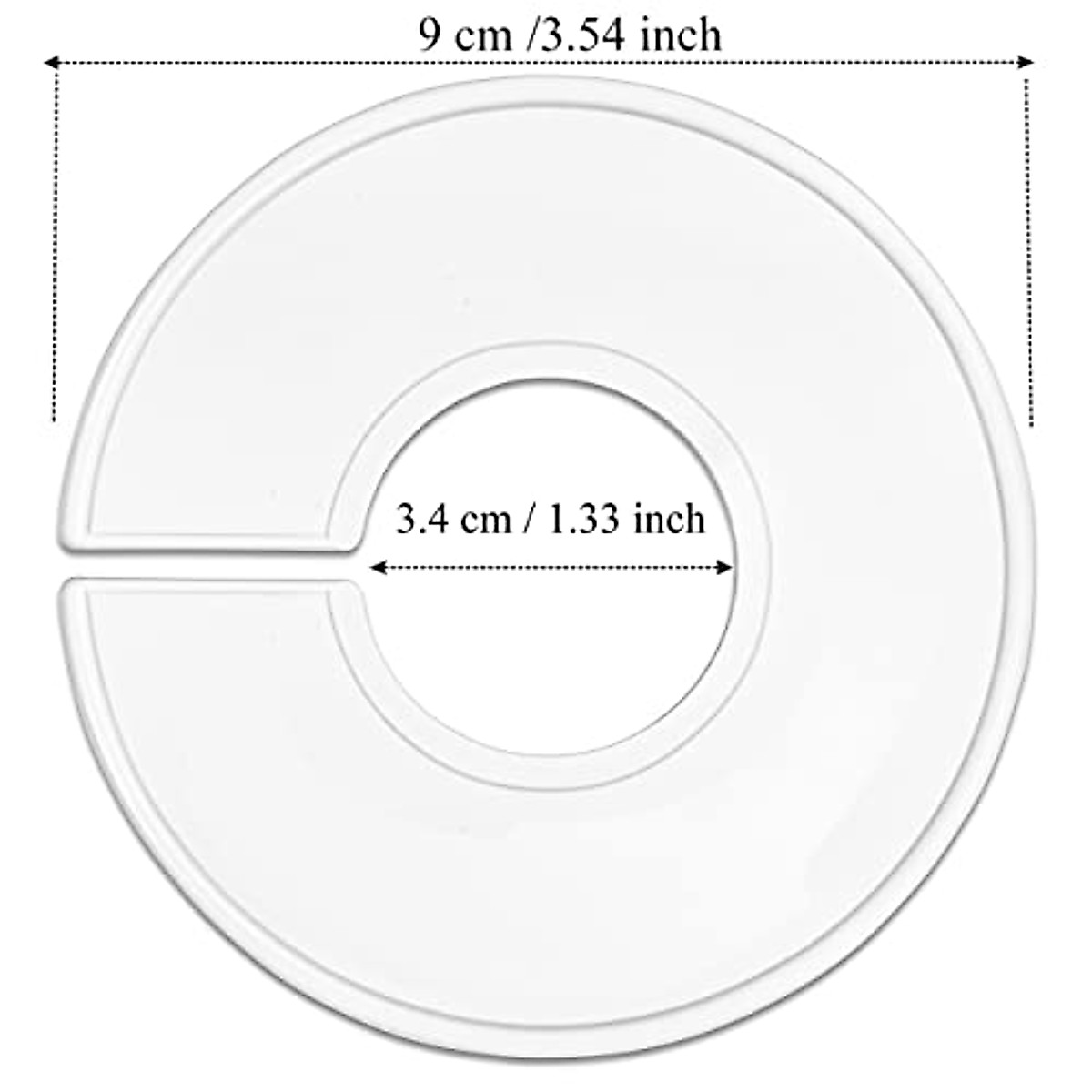 AMT 20 Pack Closet Dividers, Clothing Dividers, Round Clothes Size Dividers for Closets with Double Ended Marker Pen (Blank) (20 Pack - White)