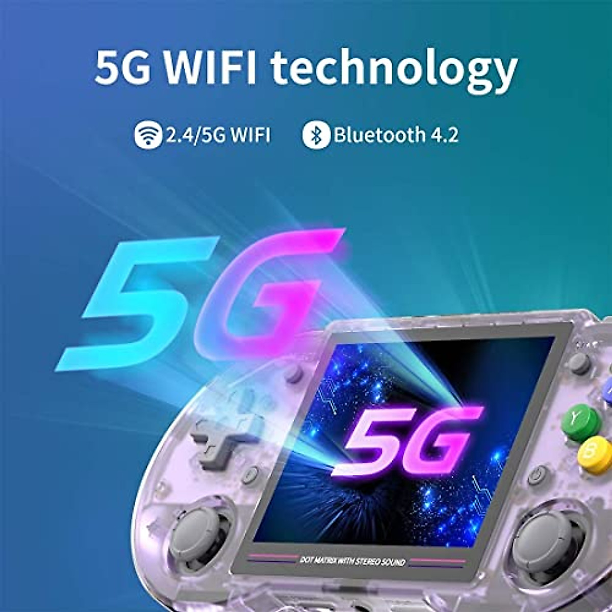 RG353PS Handheld Game Console Built-in 15000 Games, 16+64G 3.5-Inch Retro Video Gaming Console Arcade Emulator, Support WiFi Online Battle & Bluetooth Gamepad, Linux System, RK3566