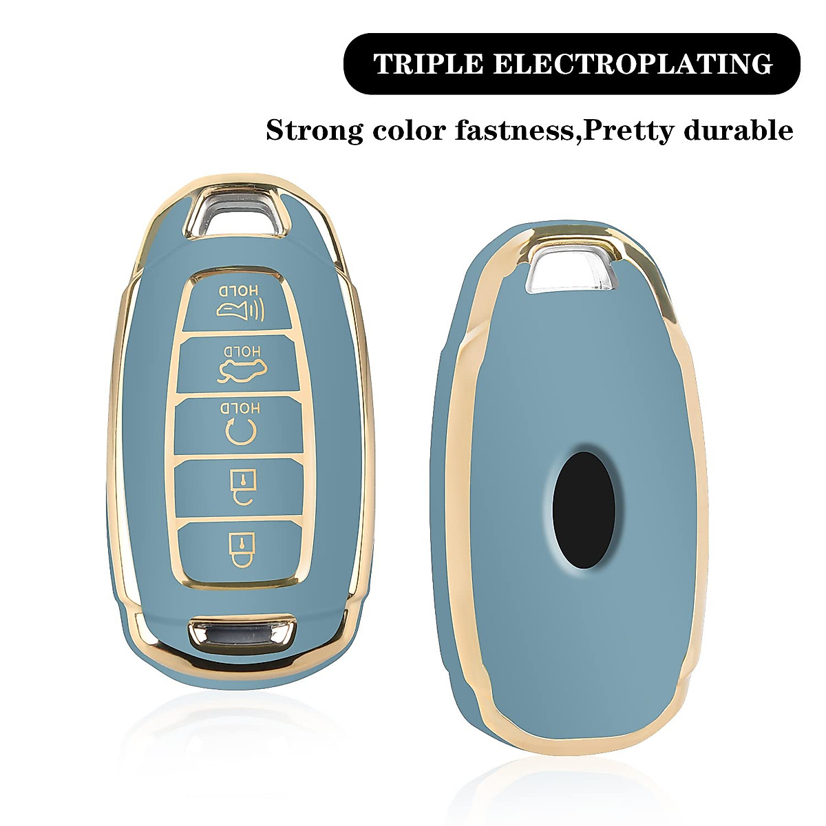 MILD EAST For Hyundai Palisade Elantra Key fob Cover Case with Keychain Smart 5 Button TPU Protector Keyless Remote Holder