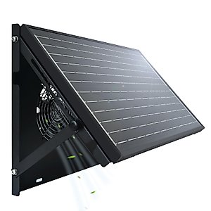 15W Solar Powered Metal Shell Waterproof Exhaust Fan Kit for Chicken Coops, Greenhouses, Sheds, Pet Houses, and Windows