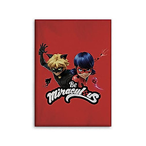Miraculous Ladybug Soft Polyester Fleece with Ladybug and Cat Noir 100cm X 140cm (39" X 55")