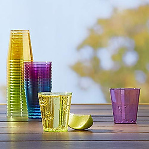 AmazonCommercial - SSV025M-500 Plastic Shot Glass, 2 oz, Multicolor, Pack of 500 multiple color
