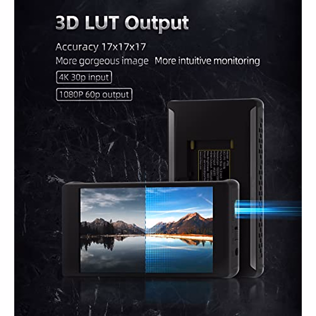 Portkeys PT6 Monitor 5.2 inch 3D LUT 4K HDMI Touch Screen 1920 * 1080 Live Streaming Monitor HDMI DSLR Camera Field Monitor with Peaking Frame, Wireframe Protection, Image Crop Function