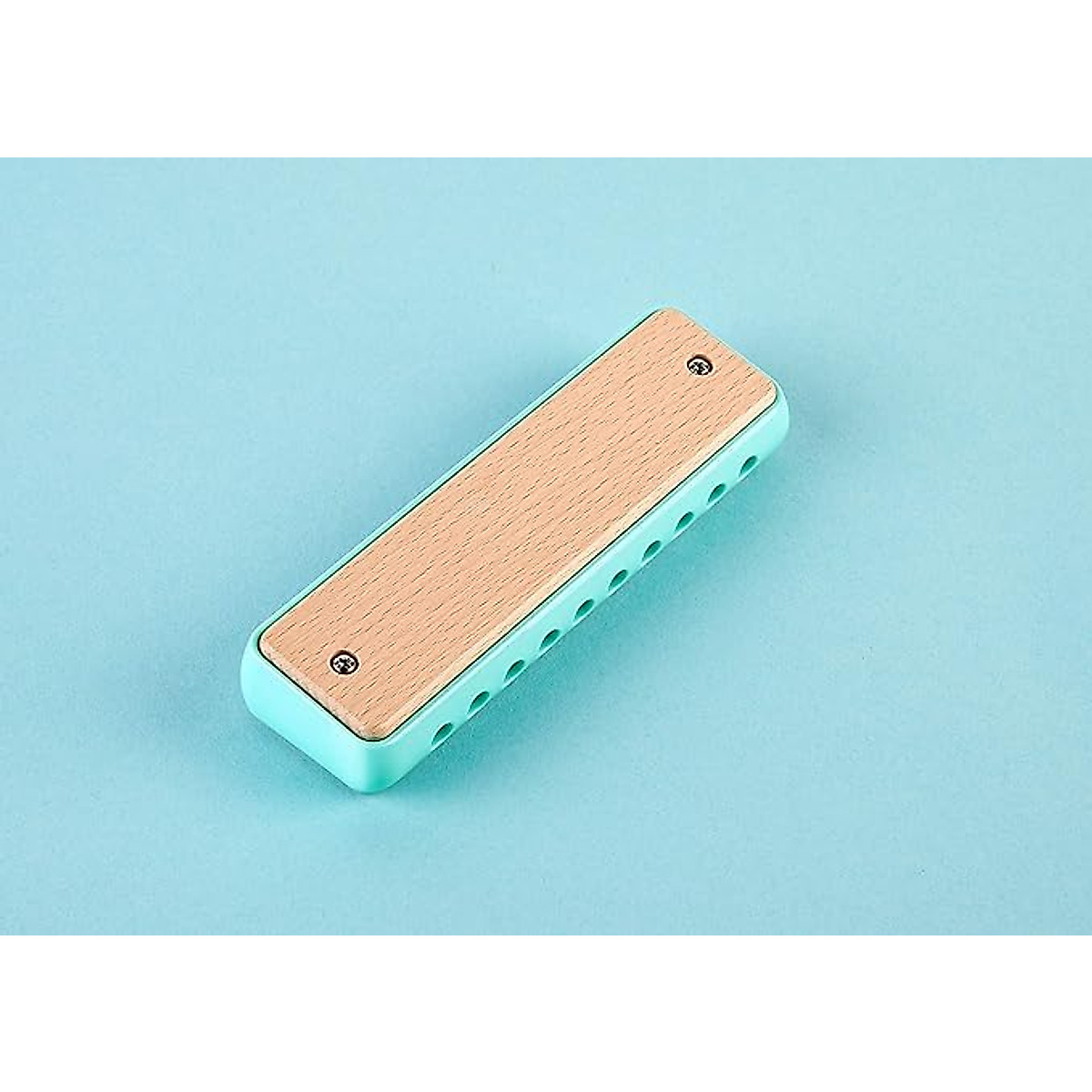 Hape Blues Harmonica | 10 Hole Wooden Musical Instrument Toy for Kids, Red