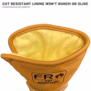 Youngstown Glove 11-3285-60-L Flame Resistant Waterproof Leather Utility Lined with Kevlar Gloves, Large