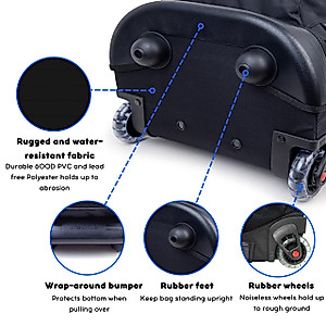 J World New York Sunny Rolling Backpack for Kids and Adults, Black, One Size