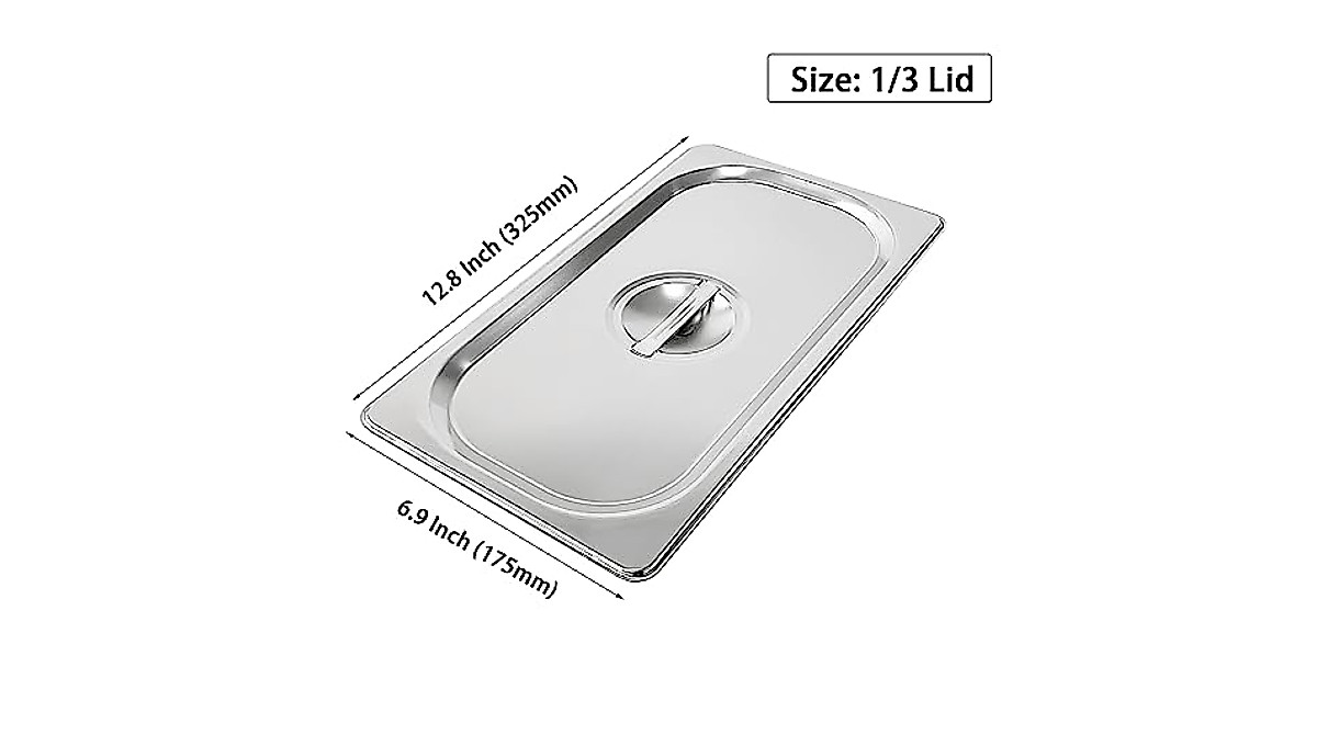 Shop Durable 8 Pack Stainless Steel Steam Table Pan Covers