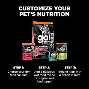 Go! Solutions Carnivore Grain Free Dog Food, 3.5 lb – Salmon + Cod Recipe – Protein Rich Dry Dog Food – Complete + Balanced Nutrition for All Life Stages