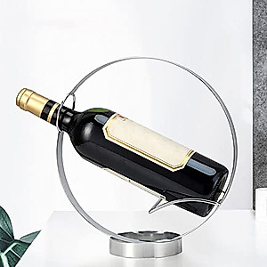 ZYZMH Round Holder Countertop Stand Retro Tabletop Display for Single Bottle Bar Rustproof Barware Living Room Wine Rack Organizer (Size : Bronze)