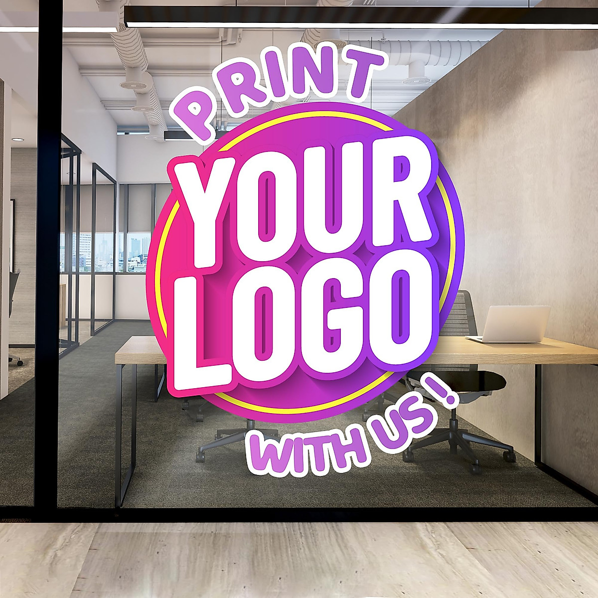 EGD Customized Wall Decal with Logo for Your Office or Home | Wall Decoration | Interior Design | Corporate Image | Professional Image | Customized Logo (BP-A) (Custom Business Logo)