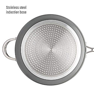 Goodful Ceramic Nonstick Pots and Pans Set, Titanium-Reinforced Premium Nonstick Coating, Dishwasher Safe Pots and Pans, Tempered Glass Steam Vented Lids, Stainless Steel Handles, 12-Piece, Gray