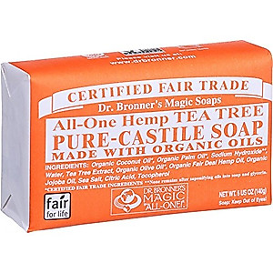 Dr. Bronner's Magic Soaps Hemp Tea Tree Pure-Castile Soap 5 Ounce 12 Pack