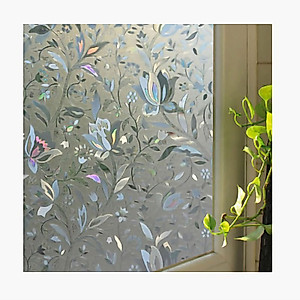 Frosted Glass Window Film Static Clings Non Adhesive Opaque Heat Control Removable,Window Privacy Film,Static Clings Removable Frosting Bathroom Door Window Covering, Non Adhesive