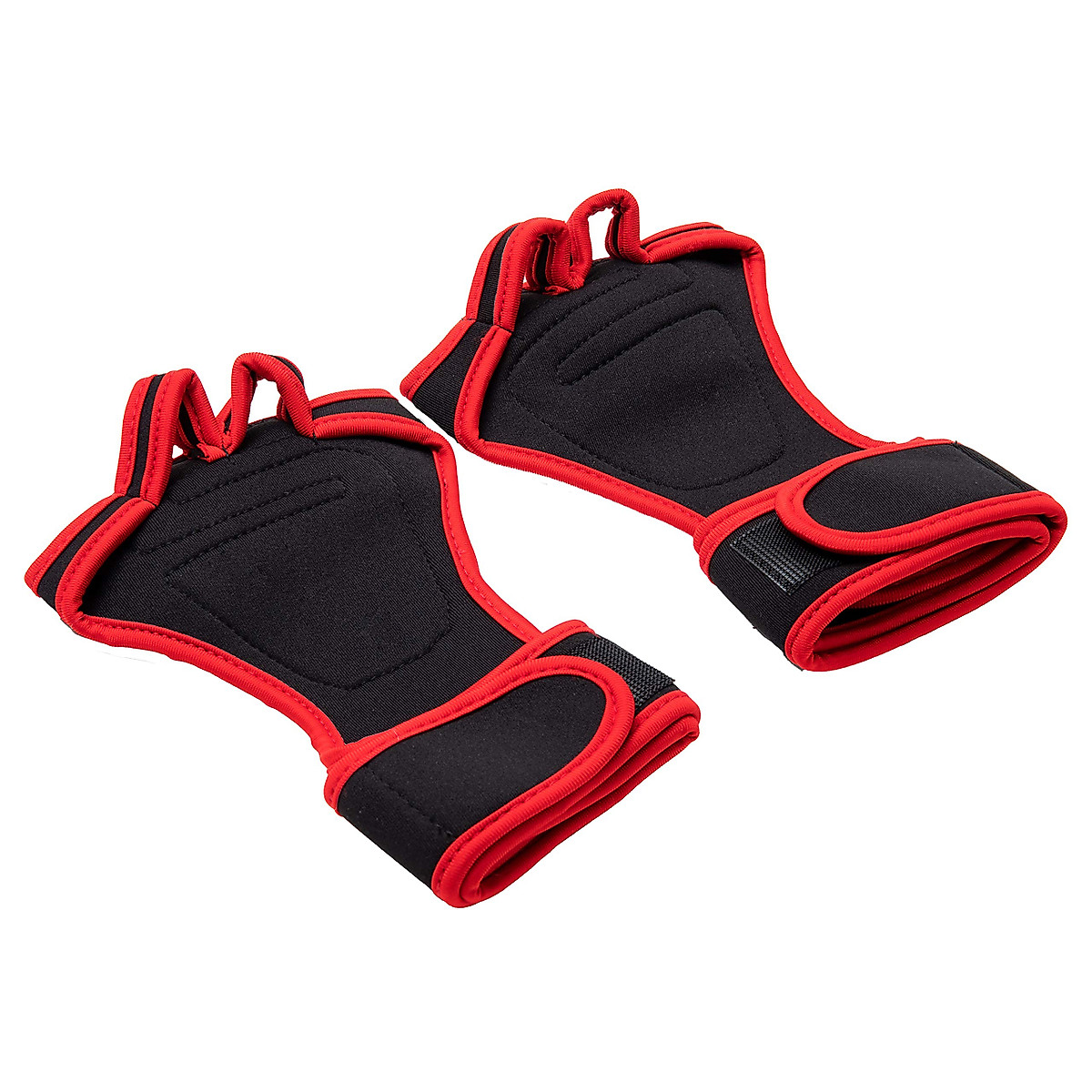 Mind Reader Pull-Up Glove Set, Secure Finger Holes, Textured Non-Slip Grip for Chin-Up Bars, Gymnastics, Circus Training, Aerial or Pole Fitness, Small, Red