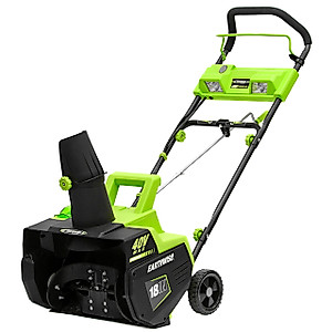 Earthwise SN74018 Cordless Electric 40-Volt 4Ah Brushless Motor, 18-Inch & Amazon Exclusive, 25 lbs, Snow Joe Melt-2-Go, Ice and Snow Melt, Nature + Pet Friendly, 25-Pound Bag