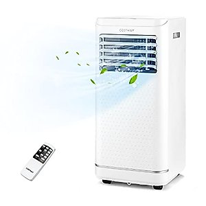 COSTWAY 10000 BTU Portable Air Conditioner, Personal AC Unit with Dehumidifier & Fan Mode, Sleep Mode, 24H Timer, LED Display, Child Lock, Remote Control, Cool Rooms up to 350 Sq.Ft (10000BTU)