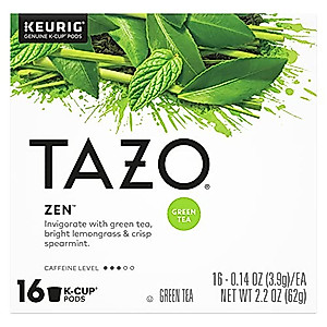 TAZO Tea K-Cups, Green Tea, Zen, Calming Tea, 16 Pods
