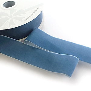 2" Velvet Ribbon Antique Blue 25 Yards HairBow Center