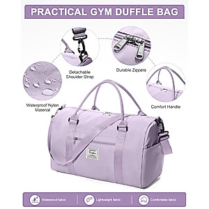 Gym Bag Womens Mens with Shoes Compartment and Wet Pocket Travel Duffel Bag for Women for Plane Sport Gym Tote Bags Swimming Yoga Waterproof Weekend Overnight Bag Carry on Bag Hospital Holdalls