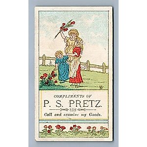 VICTORIAN TRADE CARD P.S.PRETZ STOVES & TIN-WARE antique