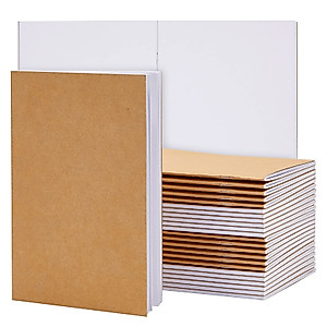 24 Pack A5 Kraft Paper Blank Journals Bulk Set, 5.5x8.5 Inch Notebooks for Kids, Drawing, Sketchbook, School Notes, Writing Stories, Travelers (Brown)