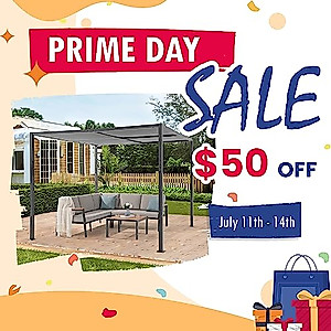 COBANA Outdoor Pergola, 9’ x 9’ Patio Aluminum Pergola Sun Shade with Adjustable Textilene Roof for Garden, Backyard, Lawn, Poolside