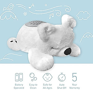 Pure Enrichment® PureBaby® Sound Sleeper Portable Sound Machine & Star Projector - Plush Sleep Aid with Night Light, 10 Lullabies, White Noise, Heartbeat, Birds & More for Baby & Toddlers (Polar Bear)