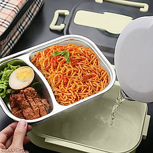 Lunch Box for Adults - Lunch Container with Compartments - Stainless Steel Lunch Box Food Warmer - Reusable Bento Box Lunch Warmer For Heating Food - Bento Lunch Box for Office Work for Men Women