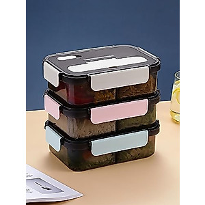 Bento Box Adult Lunch Box, 1600ML Bento Lunch Containers for Adults, Modern Minimalist Design Bento Box with Utensil, Leak-Proof Lunchbox Bento Box for Dining Out, Work, Picnic, Pink