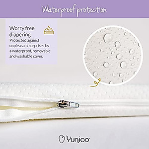YUNIOO™ Foam Changing Pad. Moses Basket or Oval Bassinet Mattress Pad with Waterproof & Ultra Soft Cover. Replacement Diaper Changer Station Mattress. Changing Table Topper for Dresser. 29” x 15”