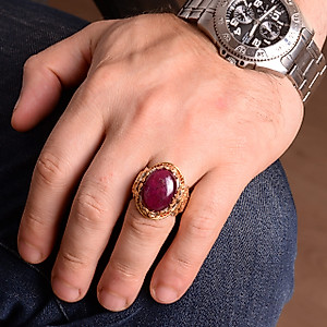 Genuine Real Natural Ruby Gemstone Ring, King Ring, 925 Sterling Silver Ring