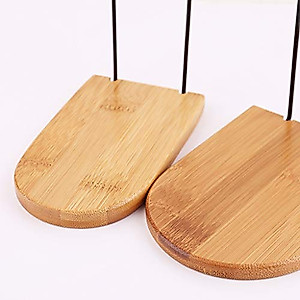 Book Ends, Nature Bamboo Bookends, Non-Skid Bookend Supports, Book Stopper for Books/Movies/CDs/Video Games (Single)