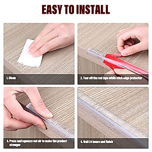 Baby Proofing, Clear Edge Protector Strip for Kids, Upgrade Silicone Soft Corner Protectors with Pre-Taped Strong Adhesive, 6.6Ft Edge Protectors Baby Proofing for Cabinets, Tables, Drawers