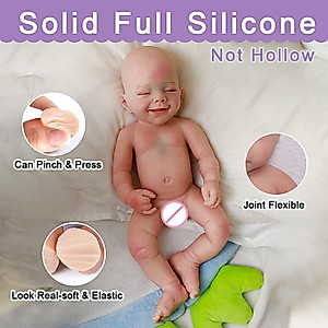 SERENDOLL 18.5 inch Realistic Full Silicone Baby Doll,Lifelike Reborn Baby Dolls, Toy, and Collectible Bald Girl (Girl)