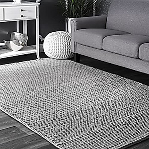 nuLOOM Penelope Braided Wool Area Rug, 4x6, Light Grey