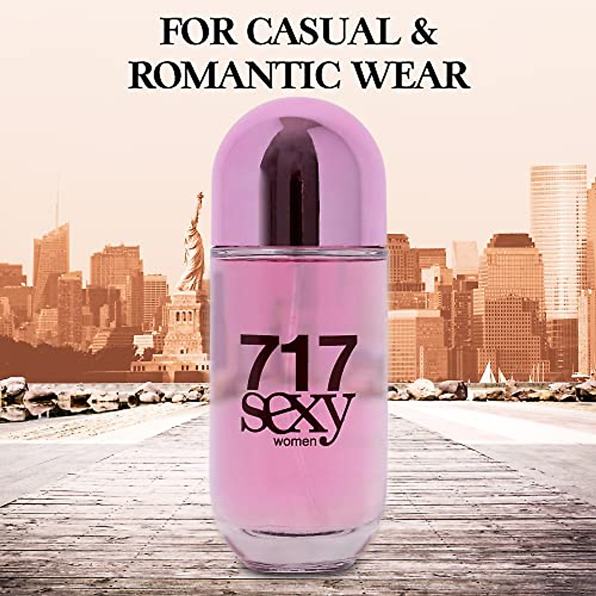 NovoGlow 717 Sexy Women- 100ml/3.4 Fl Oz Eau De Parfum Spray - Long Lasting Floral Citrusy & Powdery Fragrance Smell Fresh & Clean All Day Includes Carrying Pouch Gift for Women for All Occasions