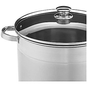 McSunley Stockpot with Encapsulated Bottom Base, 16 Qt, Stainless Steel