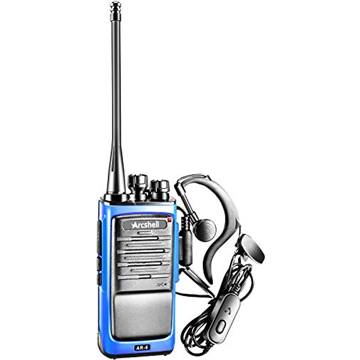 Arcshell Rechargeable Long Range Two-Way Radios with Earpiece Headsets 3 Pack Walkie Talkies Li-ion Battery and Charger Included