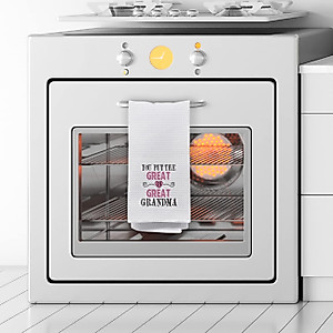 NEGIGA You Put Great in Great Grandma Dish Cloths Towels 24x16 Inch,Best Great Grandma Decor Decorative Dish Hand Towels for Kitchen Bathroom,Great Grandma Grandmother Gifts from Great Grandkids