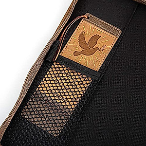 OBIE BLUE Faux Leather Bible Cover- Bundle w/Bookmark and Gel Highlighter. John 14:16, for Men and Woman (Large)