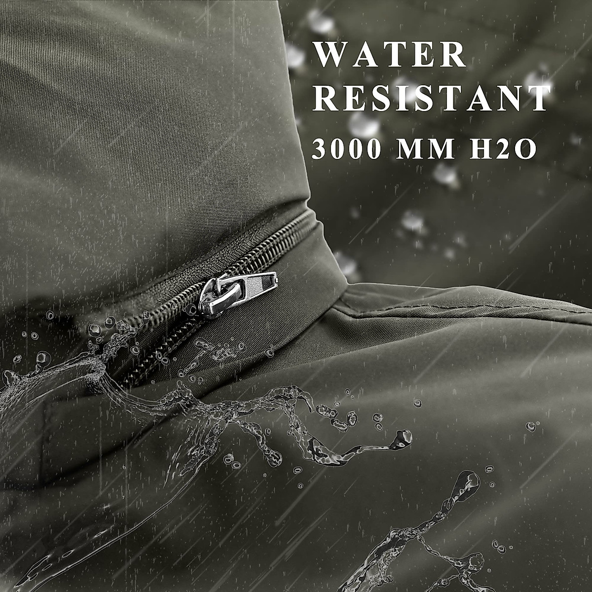 GGleaf Men's Winter Parka Jacket Puffer Jacket Thickened Padded Winter Coat with Fur Hood Army Green S