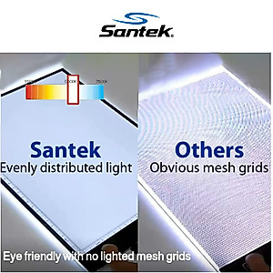 Santek A3 Eye-Friendly Dimmable LED Light Box for Tracing, Ultra-Thin Drawing Kit with Ruler, Magnets & Cable – Diamond Painting Art, Tattoo Stencils, Sketching, Animation & Artist Supplies
