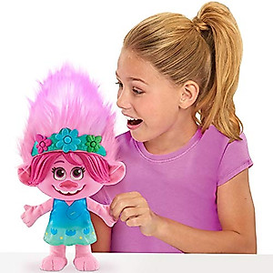 DreamWorks TrollsTopia Color Poppin’ Poppy Interactive Plush, 5 Modes, Lights, Sounds, Sings, Kids Toys for Ages 3 Up by Just Play