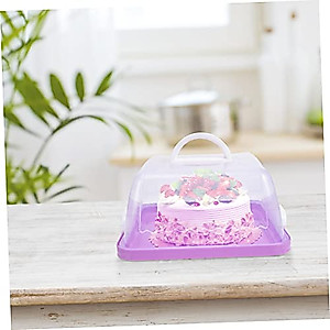 Homoyoyo Portable Cake Box with Cakey Clear Container with Lid Cheesecake Carrier Dessert Storage Case Cake Holder with Lid Mini Gift Cake Packing Box Cake Carrier with Handle Wedding