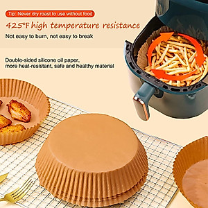 CREATIVE KITCHEN(CK) Air Fryer Liners| 6.3 inches 100PCS Disposable Paper Liners | Non-Stick Parchment Paper Liners | Oil-Proof, Water-Proof, | Airfryer Liners For Oven Baking| Roasting Microwave