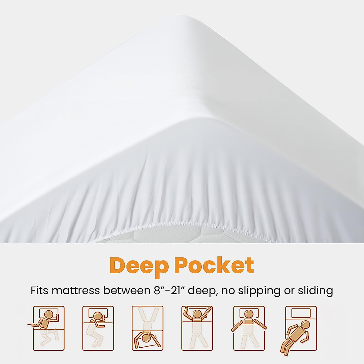 MATBEBY RV Short Queen Mattress Pad - Cooling Breathable Mattress Topper, Quilted Fitted Mattress Protector, Pillow Top Mattress Cover with 8-21" Deep Pocket, Soft, Machine Washable, White, 60"x75"