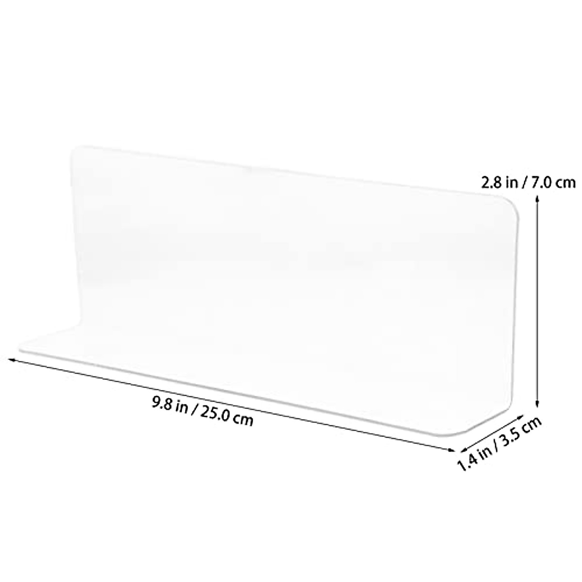 ULTECHNOVO Plastic Shelf Dividers Transparent Rack Shelf with Nano Tape, L-Shaped Acrylic Shelf Dividers for Commodity Snack Classification