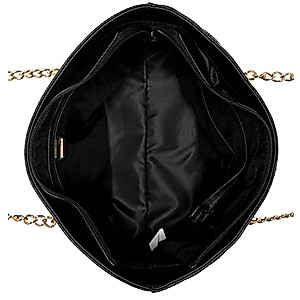 GUESS Women's GS Embroidered Quilted Tote Bag Handbag - Black
