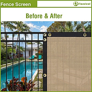 FLORALEAF Privacy Screen Fence Windscreen Mesh Shade Net Cover Heavy Duty Fencing 97% Blockage for Outdoor Wall Garden Yard Backyard Sand 4'x28'